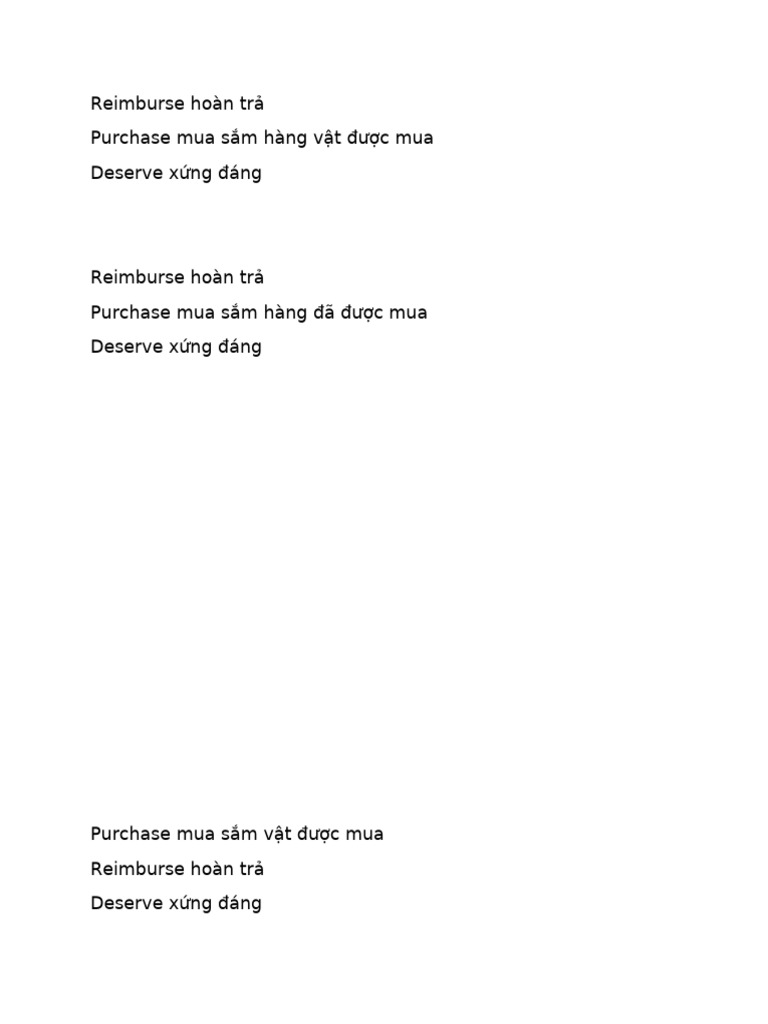 Reimburse hoàn trả | PDF