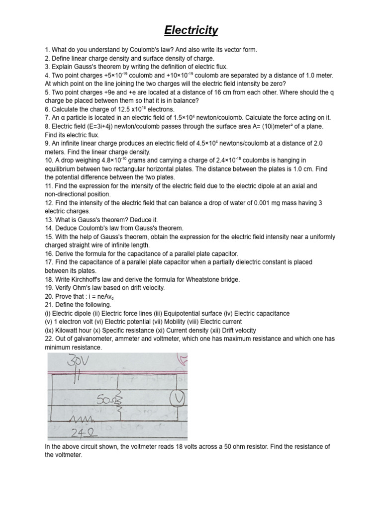 Electricity | PDF | Electric Field | Capacitor