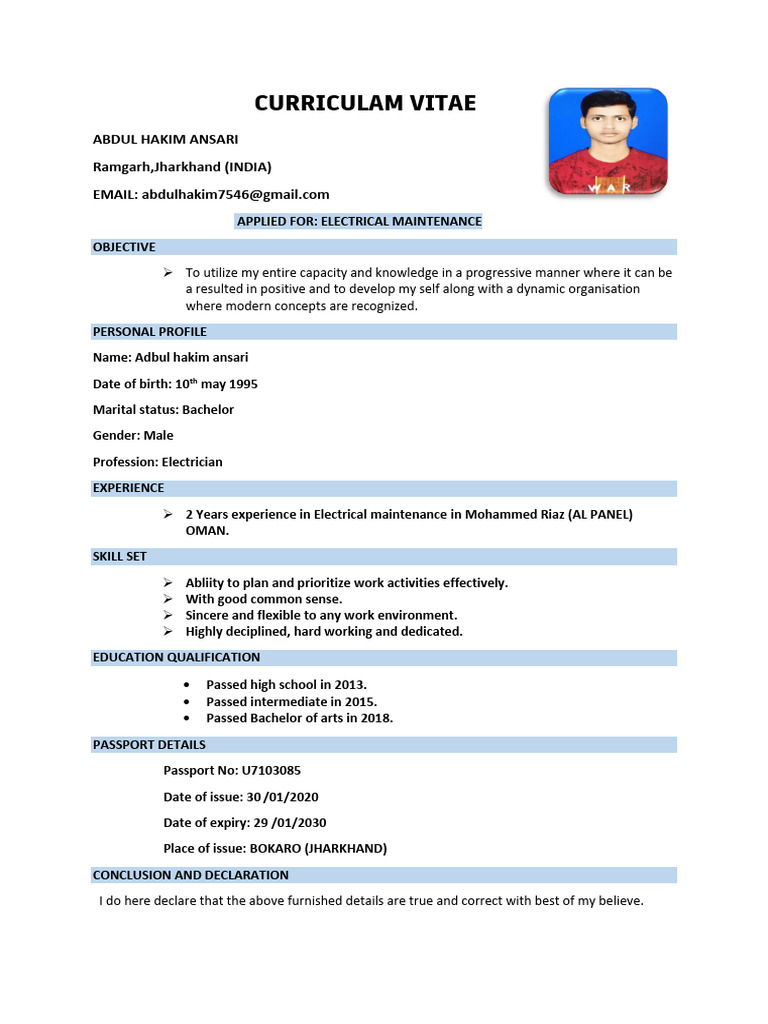 Curriculam Vitae | PDF