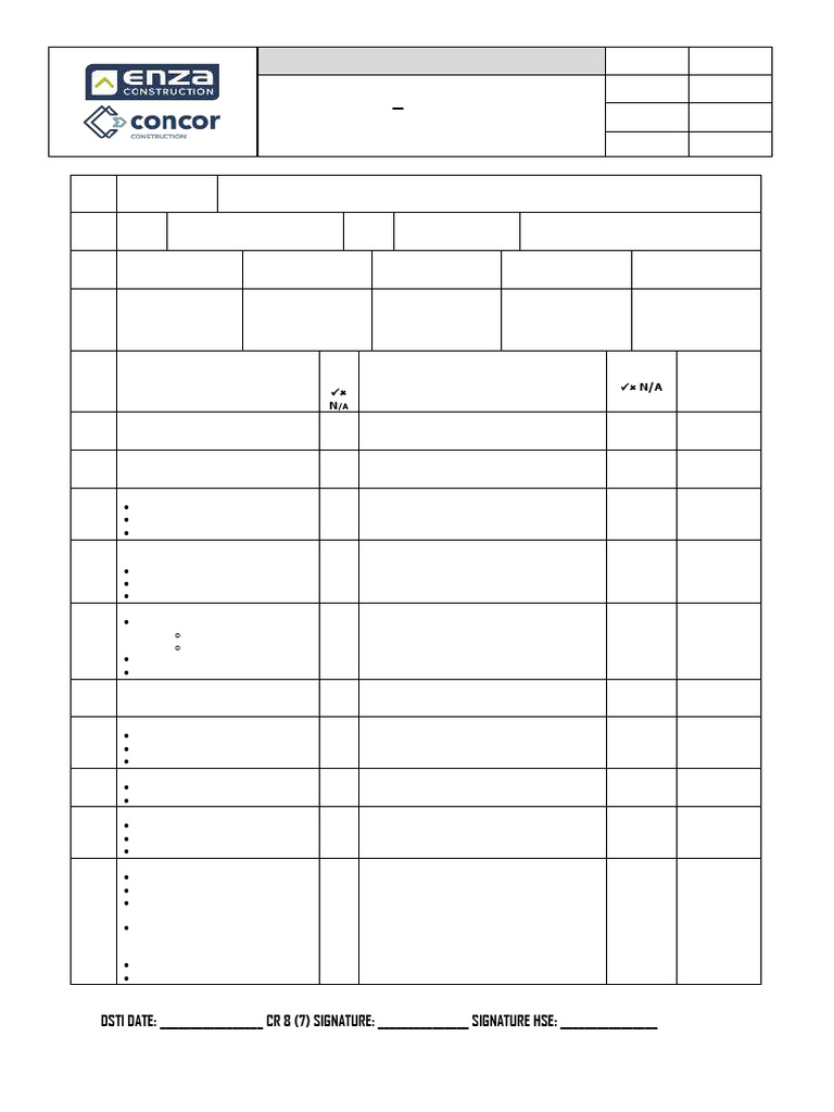 Daily Safe Task Instruction Template | PDF | Risk Assessment | Safety