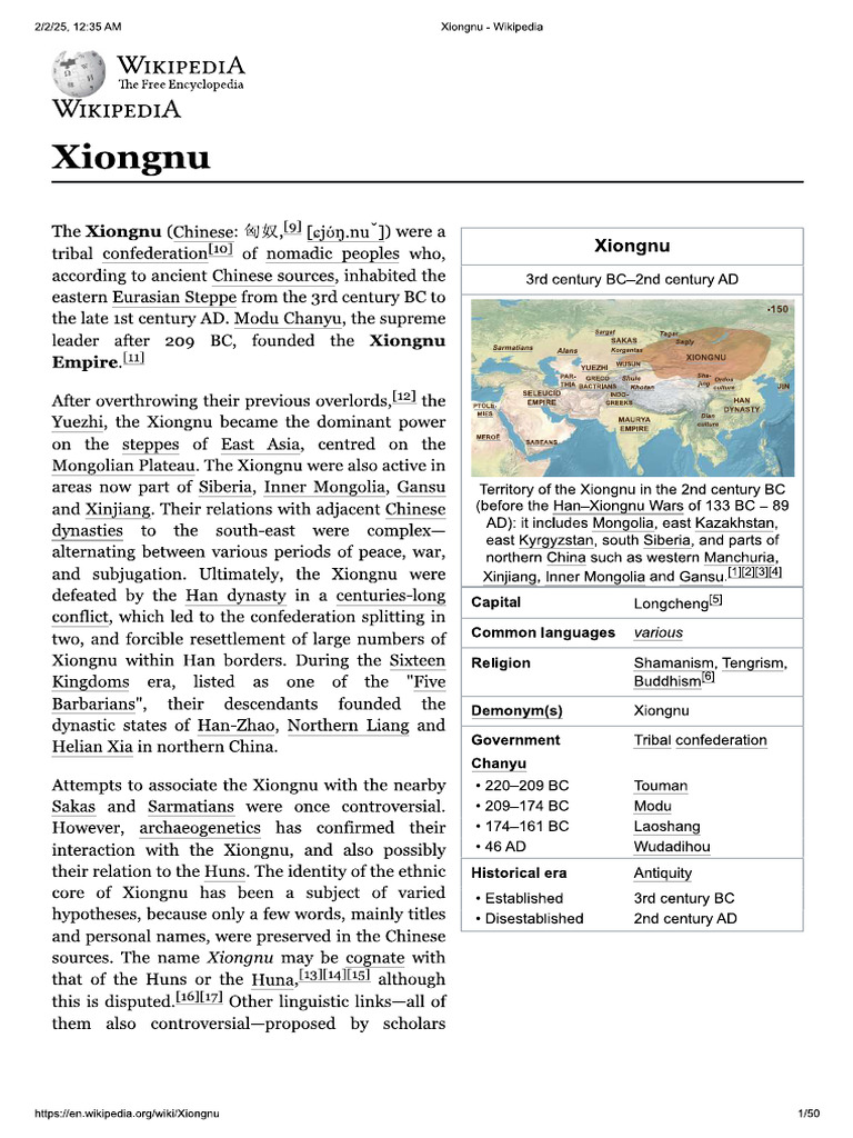 XIONGNU | PDF