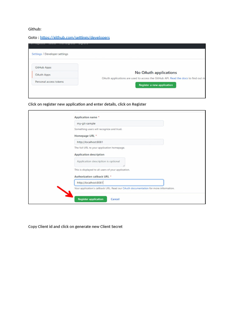 Github OAuth Steps | PDF