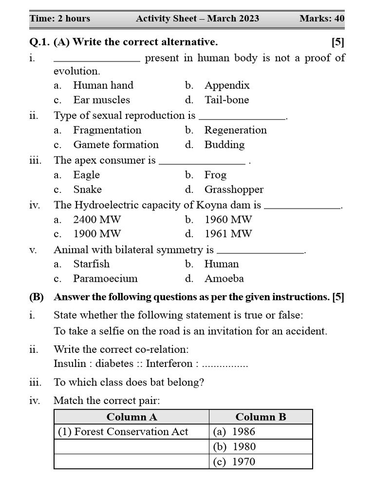 SCI-2-MAR-2023-QP | PDF | Menstrual Cycle | Endocrine System