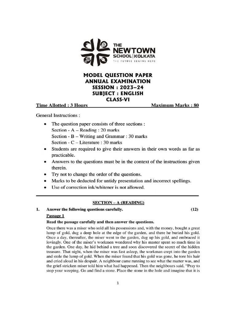 Model Question Papers VI | PDF