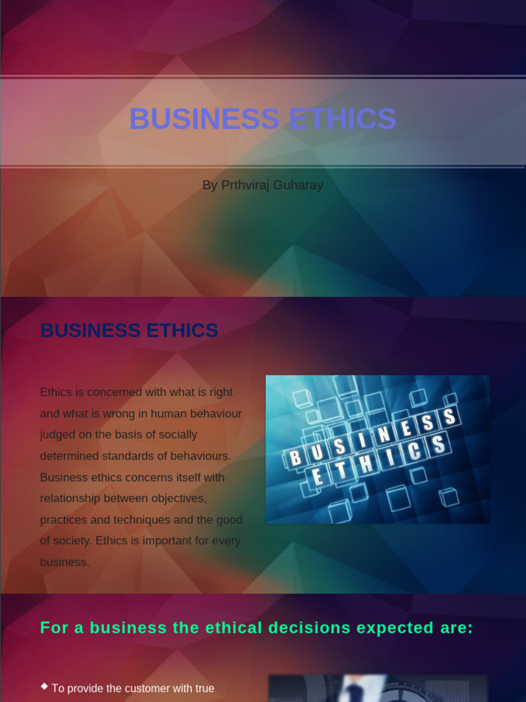 BUSINESS ETHICS | PDF | Business Ethics | Behavior