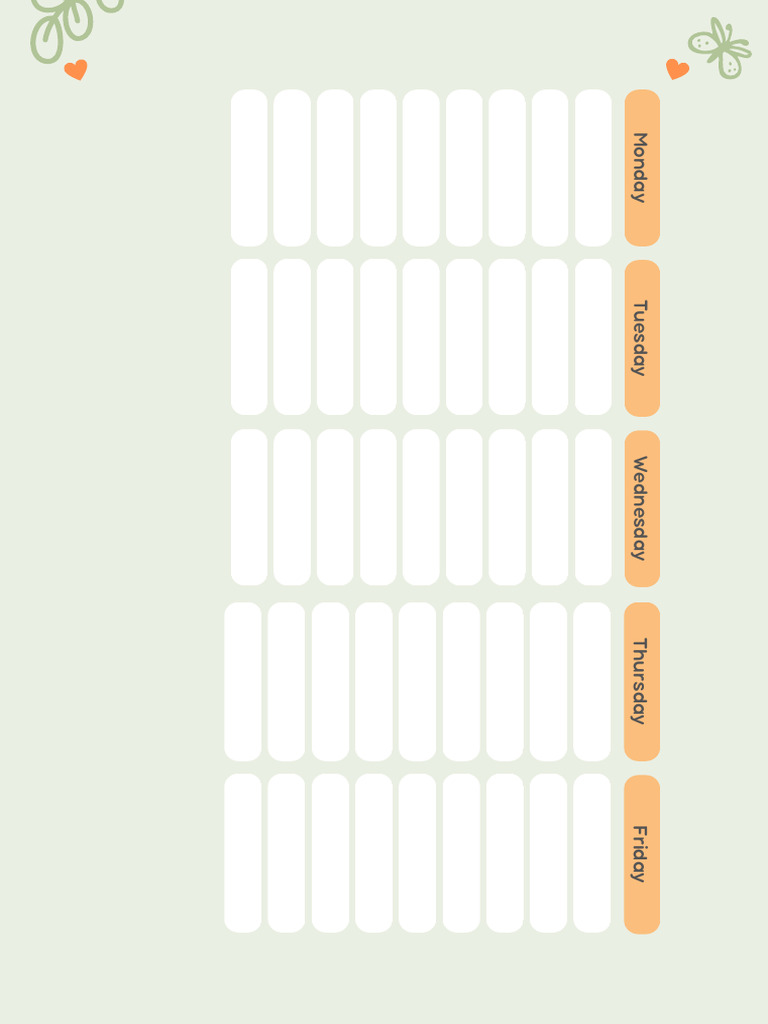Green Cute Playful Doodle Weekly Study Planner | PDF