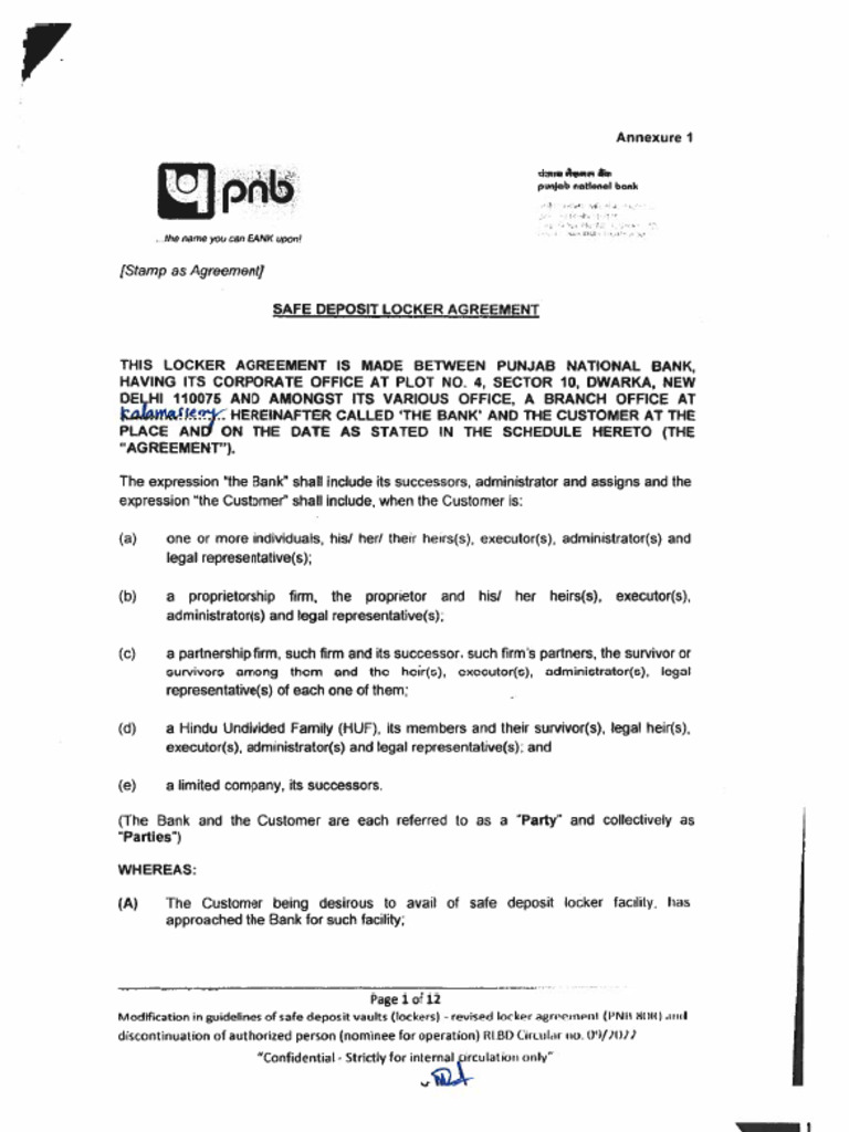 Signed Locker Agreement | PDF