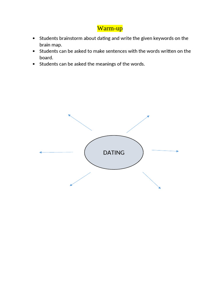 Engaging Warm-Up Activities for Dating Vocabulary | PDF