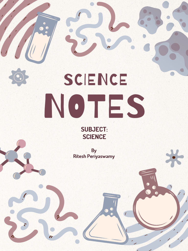 Blue and White Doodle Science Project Cover A4 Document | PDF