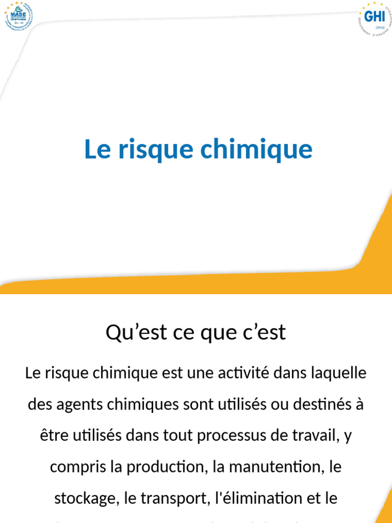 Le risque chimique 2 | PDF | Santé et sécurité au travail | Sécurité