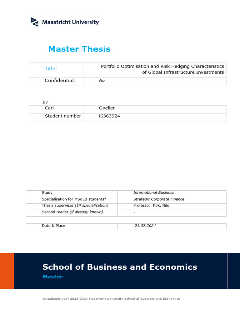 Goeller Carl 6363924 Ib Thesis | PDF | Modern Portfolio Theory | Investing