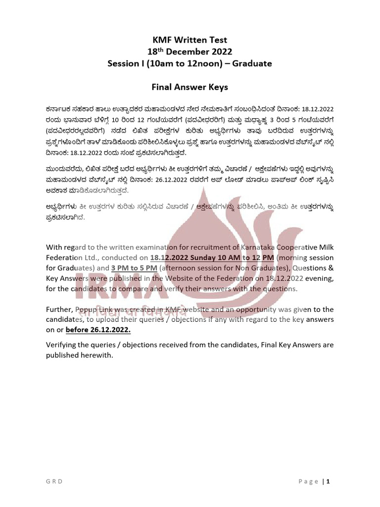 Kmf Final Key | PDF | Speaker (Politics) | Silence