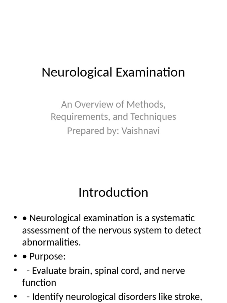 Neurological Examination Overview | PDF