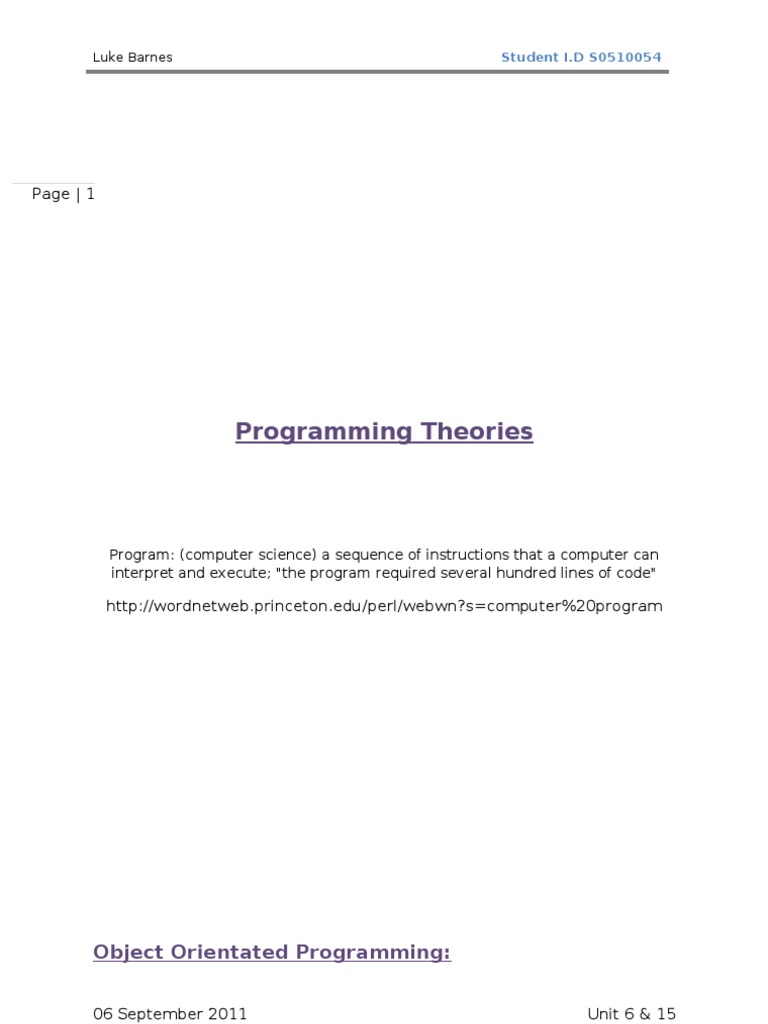 Assignment 1 Programming Theories Pdf Object Oriented Programming Inheritance Object 6579