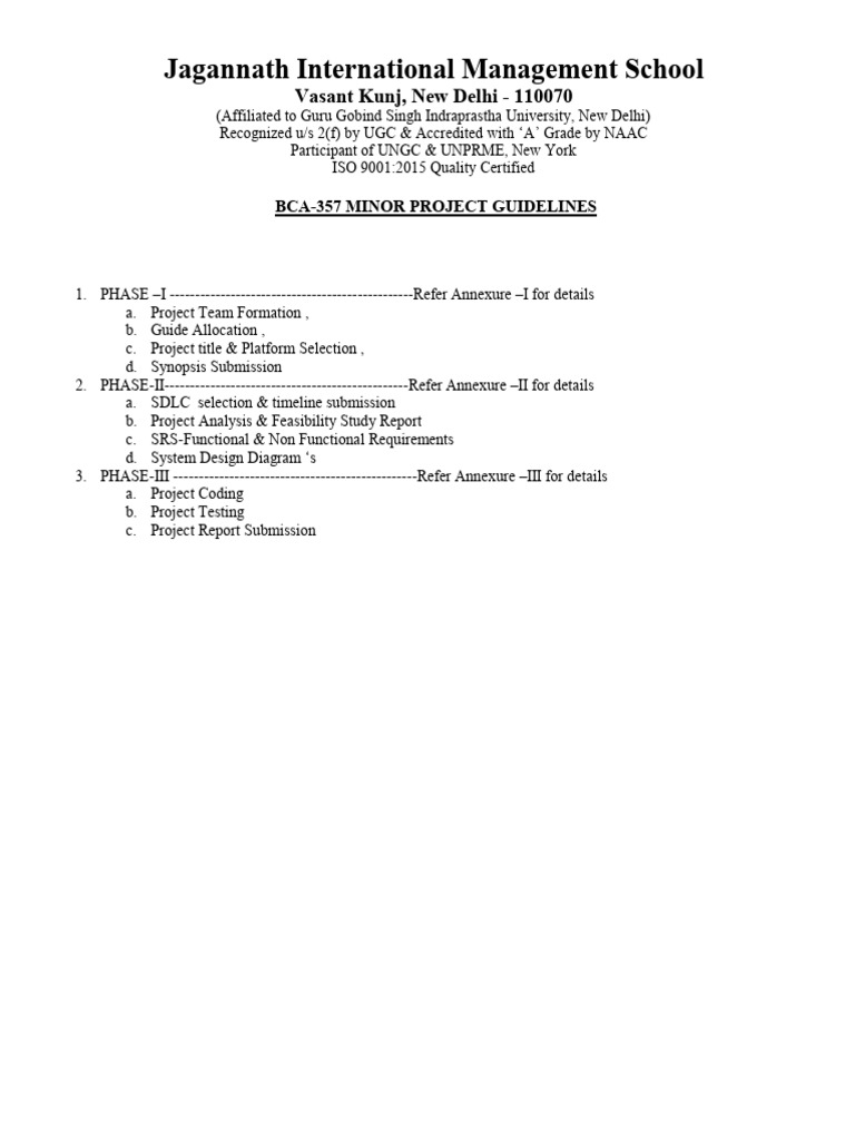 Jims Bca -V Minor Project Guidelines | PDF | Databases | Information ...