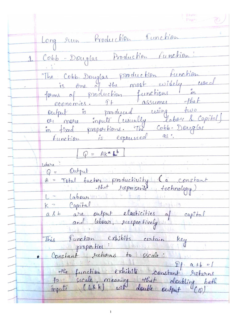 Long Run Production Function | PDF