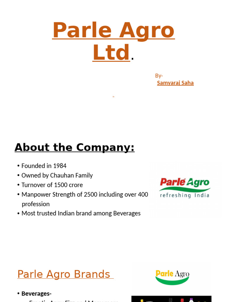 Parle Agro: Leading Indian Beverage Brand | PDF