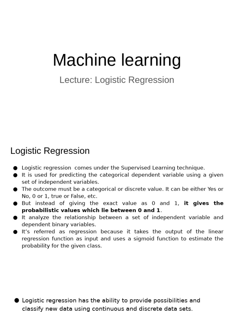 Logistic Regression | PDF | Logistic Regression | Regression Analysis