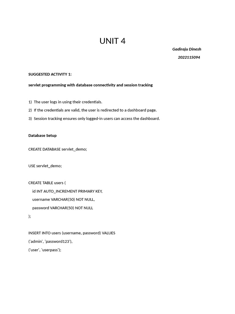 unit4-webtechnology | PDF | Login | Databases