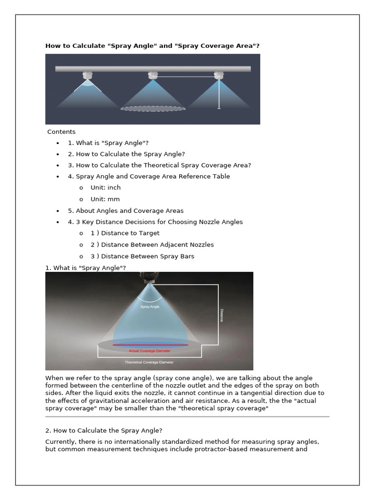 Spray Angle Calculation Guide | PDF