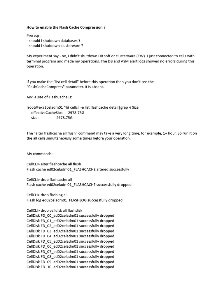 How To Enable The Flash Cache Compression | PDF | Data | Computer ...