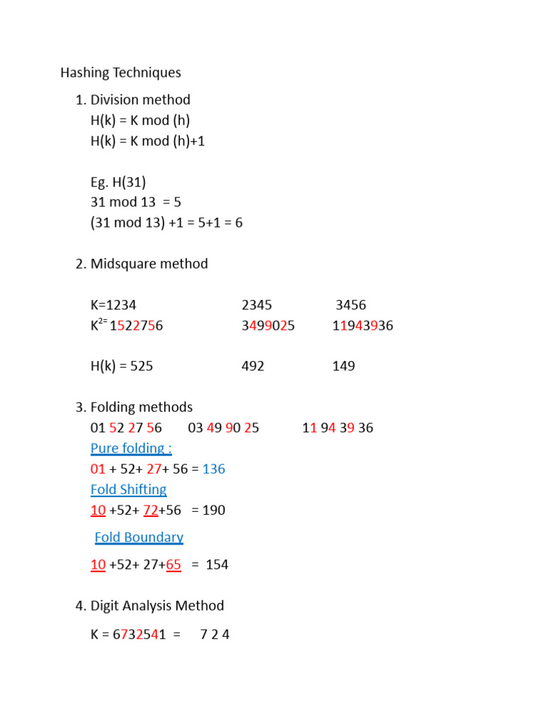 Hashing Techniques | PDF