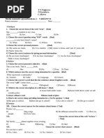 5ci Sinif Ingilis Dili BSQ 1 Var A 2025 | PDF | English Language ...