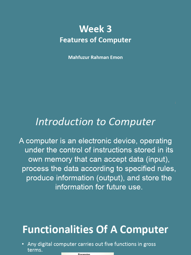 Week 3 B_ Features of Computer | PDF | Computer Data Storage | Application Software