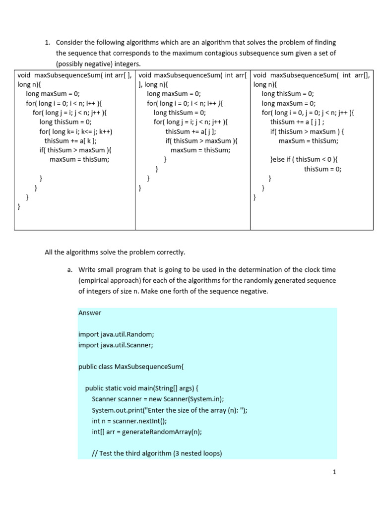 An Algorithm That Solves The Problem Of Finding The Sequence Pdf Integer Computer Science