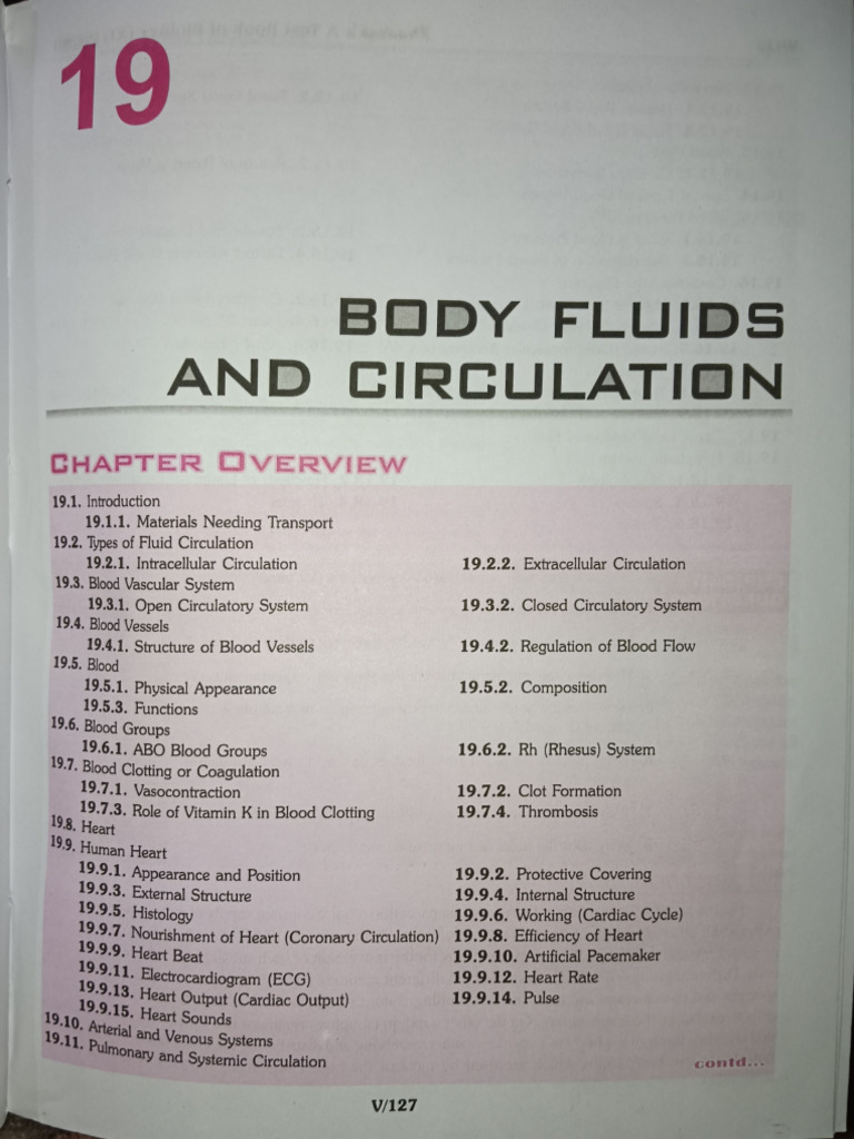 Biology - Chapter-19 Body Fluids and Circulation | PDF
