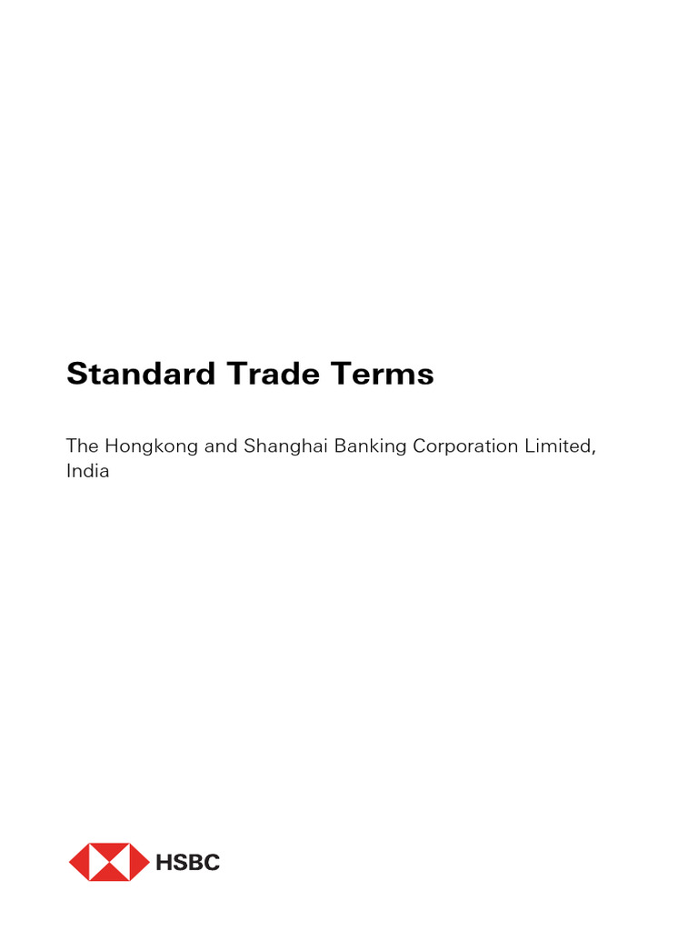 HSBC Standard Trade Terms Overview | PDF | Indemnity | Letter Of Credit