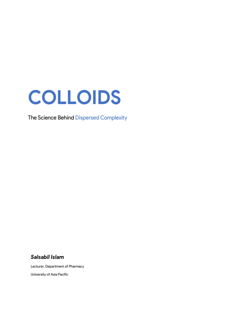 Colloids Reading Materials | PDF | Colloid | Phases Of Matter