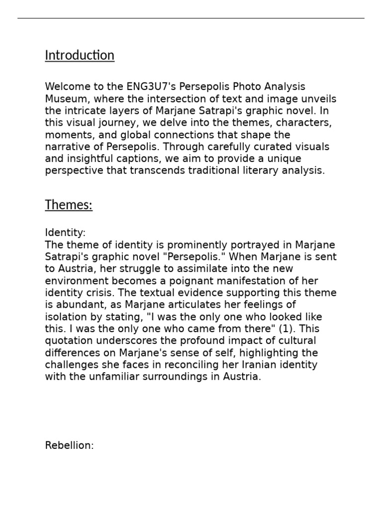 Persepolis Photo Analysis Museum | PDF