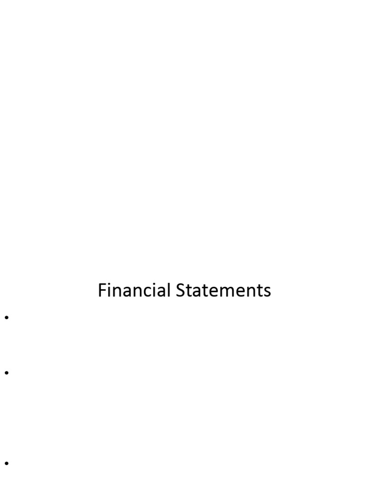 Financial Statement Class Lecture 1. | PDF | Cash Flow Statement ...