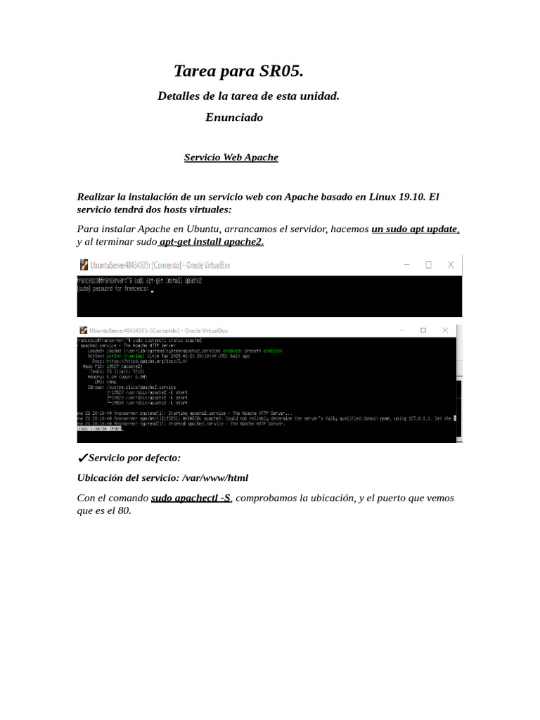 Instalación Apache en Ubuntu con Hosts Virtuales | PDF | Red mundial | Internet y web