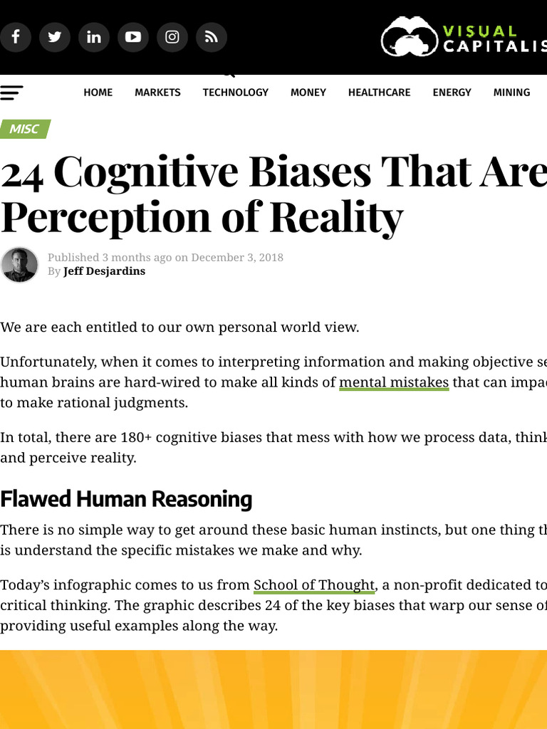 Mastering 24 Cognitive Biases | PDF | Thought | Behavioural Sciences