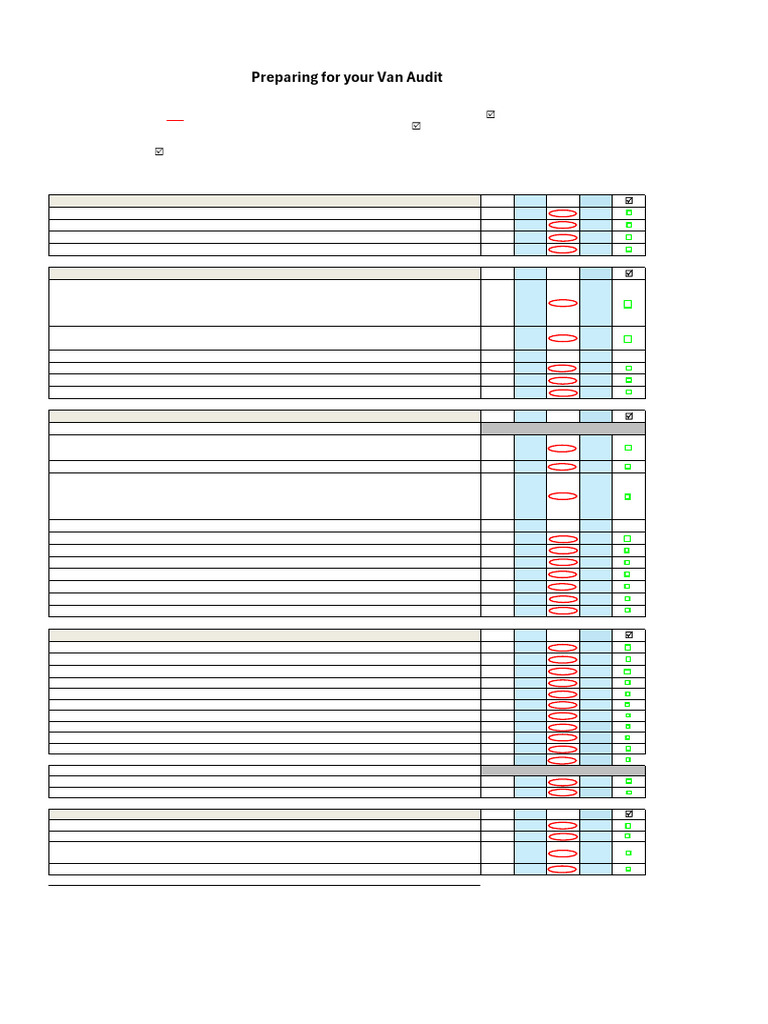 Van Audit Preparation Checklist | PDF | Fiber To The X | Equipment