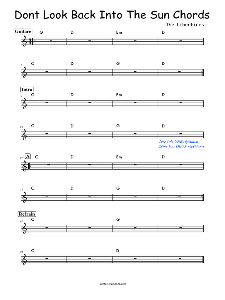 Accords de "Don't Look Back" | PDF