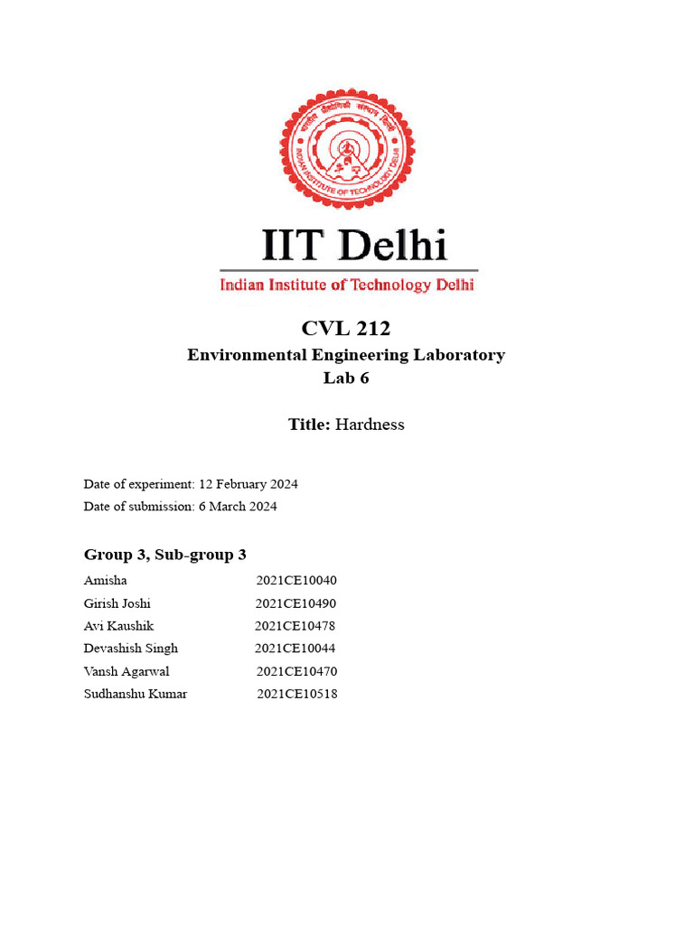 CVL 212 | PDF | Titration | Chemistry