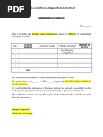 Bank Balance Certificate Template | PDF