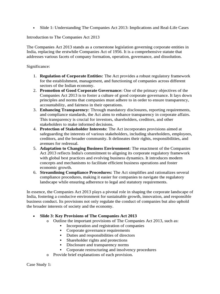 The Companies Act 2013 | PDF | Corporate Governance | Insolvency