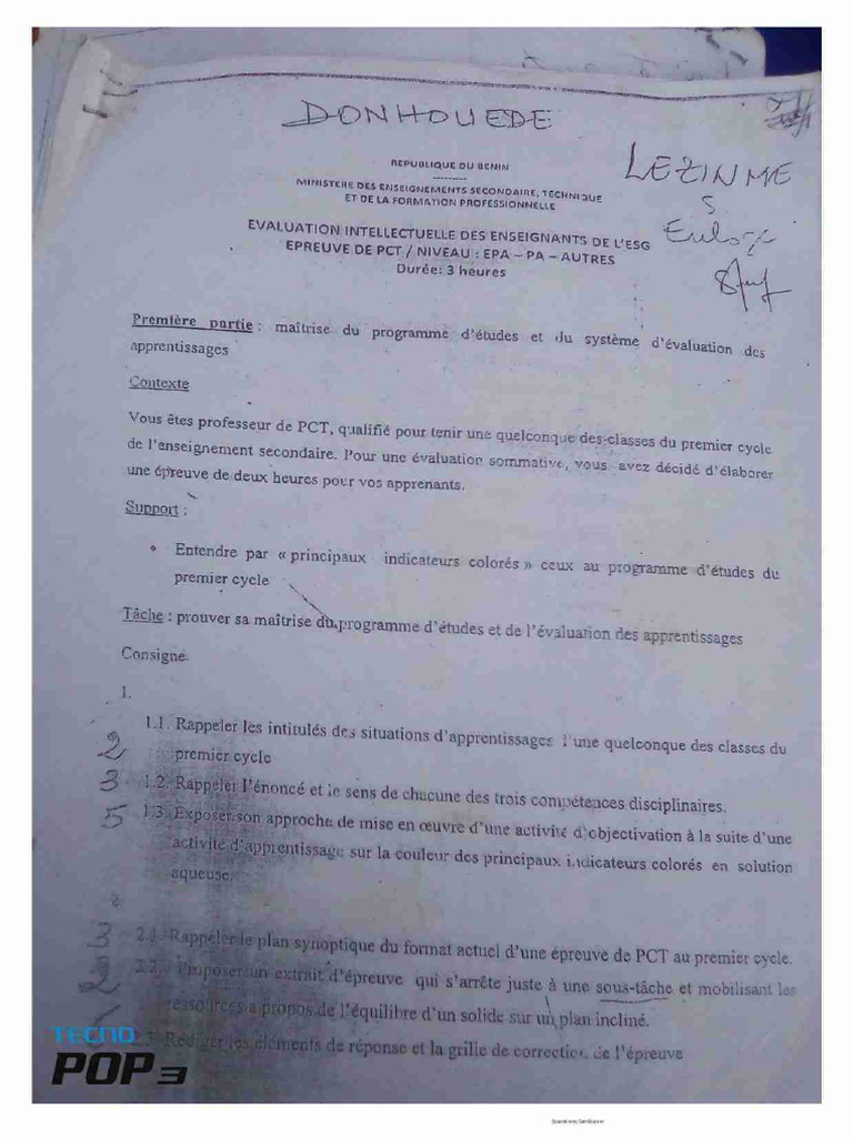 Épreuves Test Aspirants | PDF