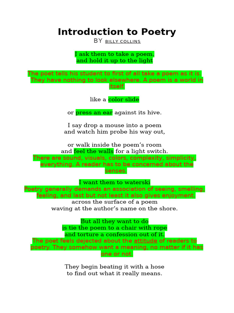 KEY Introduction To Poetry | PDF | Poetry | Poets