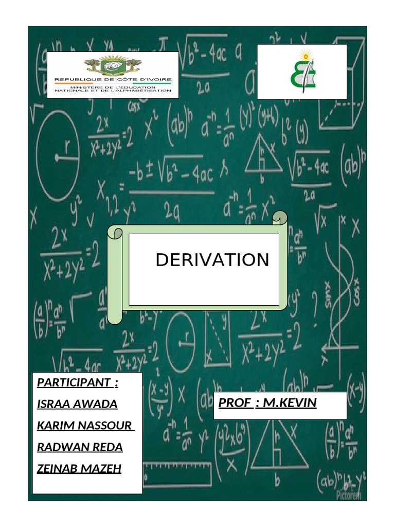 Derivation: Participant: Israa Awada Karim Nassour Radwan Reda Zeinab ...