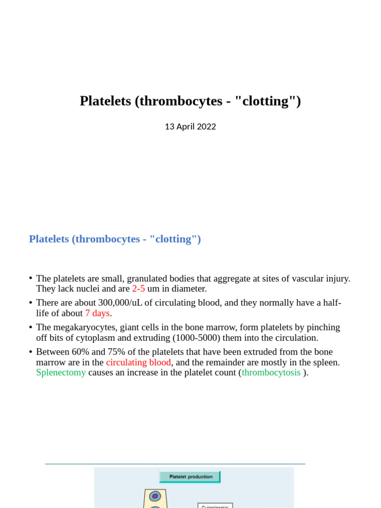 Understanding Platelets and Hemostasis | PDF | Coagulation | Platelet