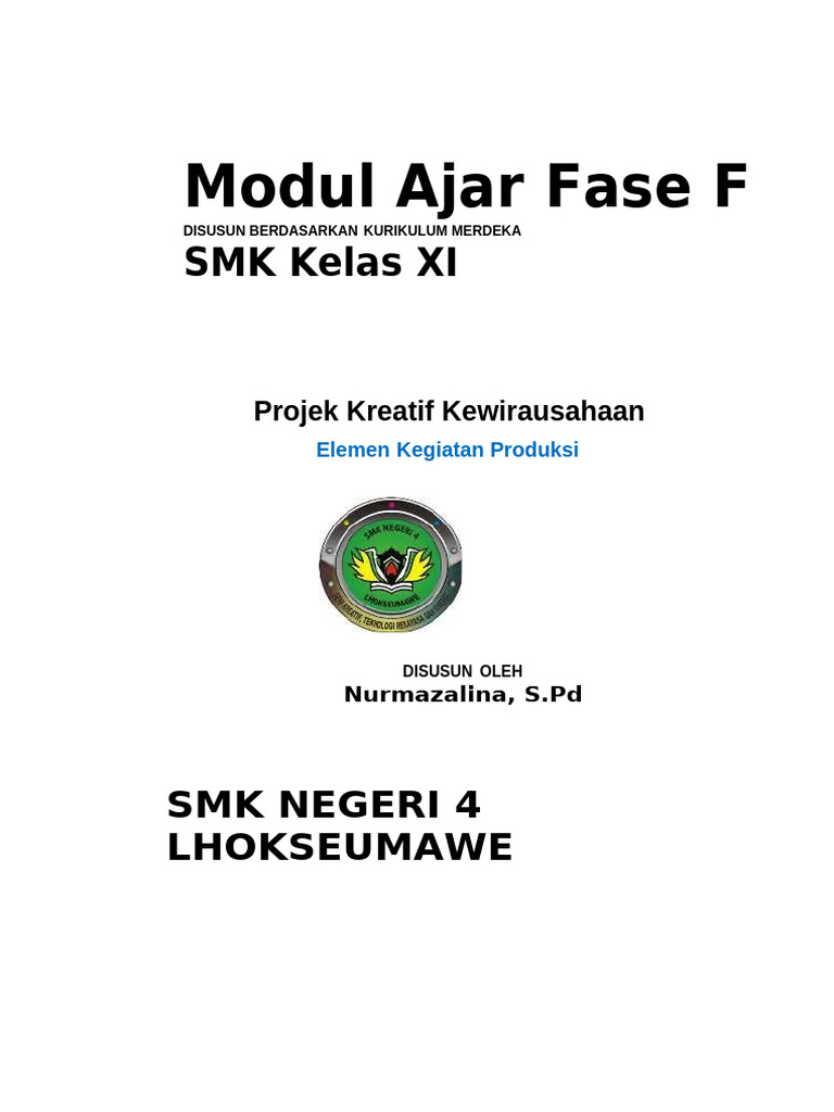 Modul Ajar Pjbl _kemasan Produk | PDF