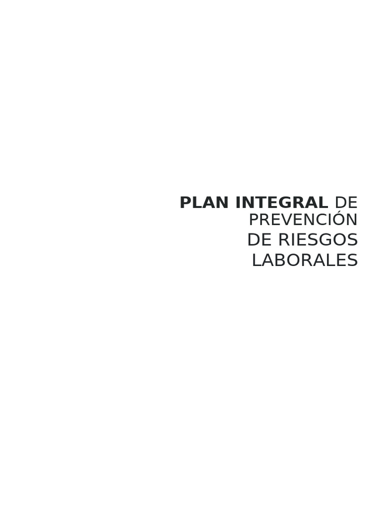 Plan Integral de Prevención de Riesgos | PDF