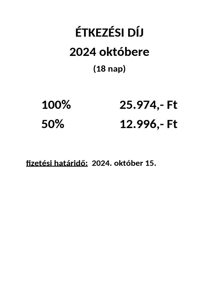 ÉTKEZÉSI DÍJ Szept | PDF
