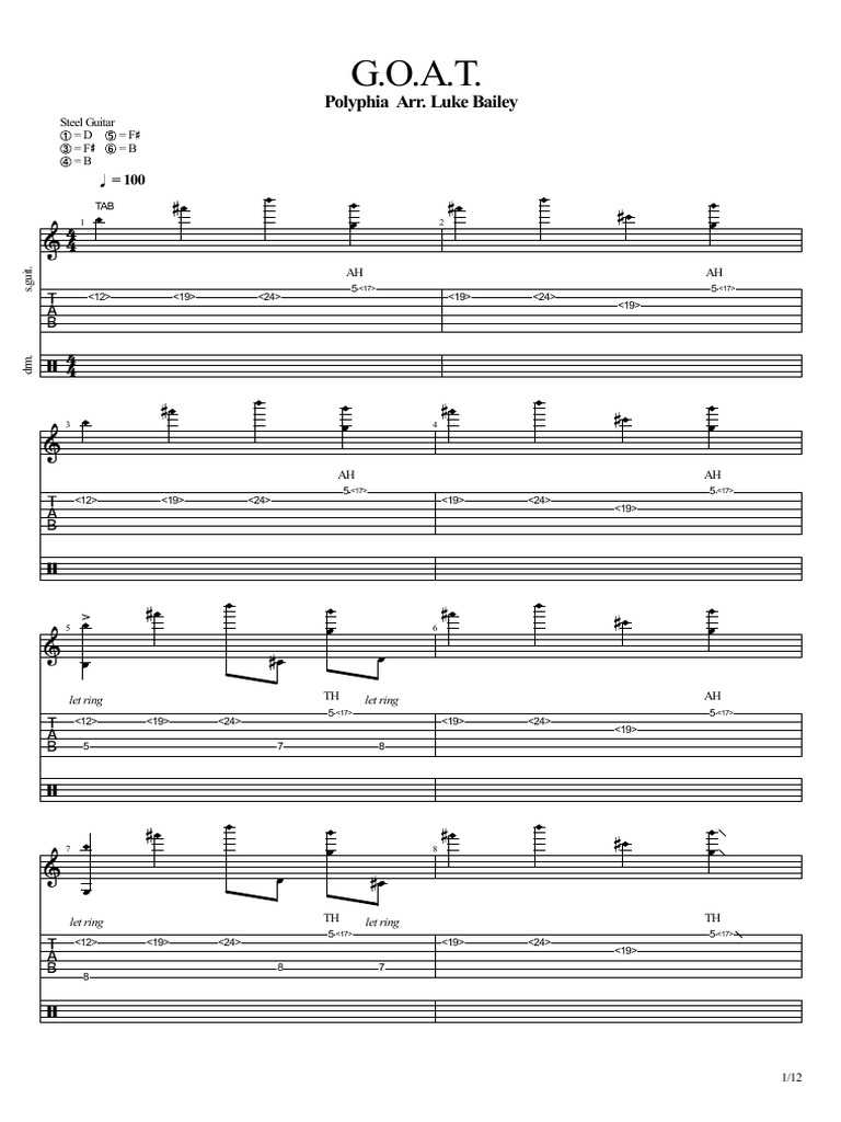 GOAT On Acoustic Guitar TABS | PDF | Guitar Family Instruments | Irish ...