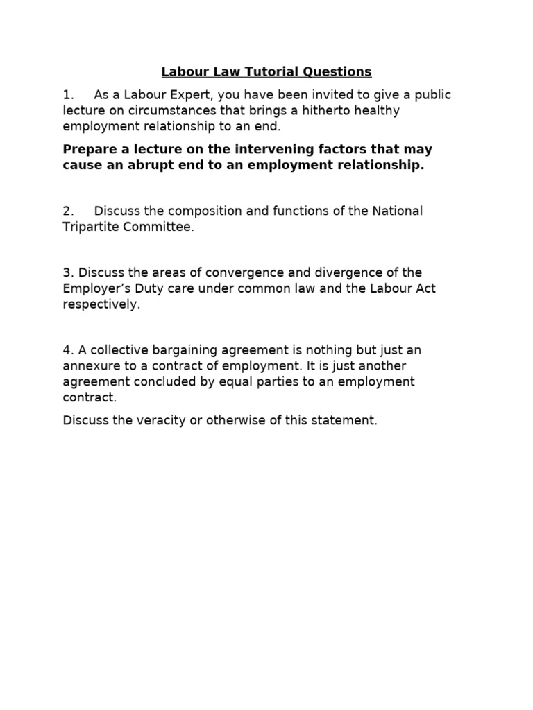 Labour Law: Key Concepts and Issues | PDF